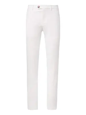 Brunello Cucinelli Cotton-blend Slim Pants - White