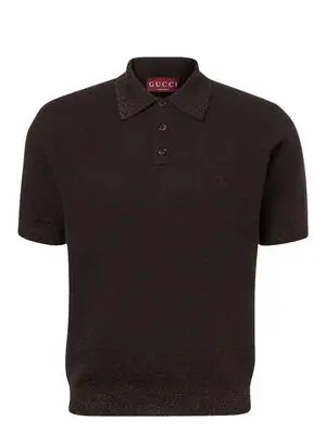 Gucci Interlocking G Wool-blend Polo Shirt - Brown