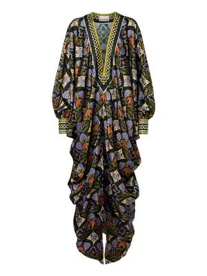 ALEMAIS Alémais Cece Floral Silk Kaftan - Multicoloured