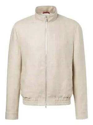 Brunello Cucinelli Silk, Linen, And Wool Jacket - Beige