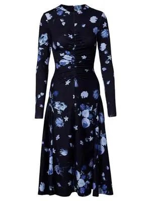 Erdem Floral Jersey Midi Dress - Blue