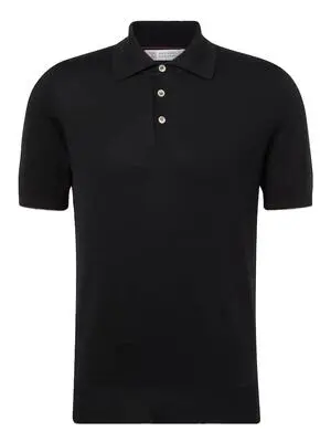 Brunello Cucinelli Brunello Cucinelli Cotton Piqué Polo Shirt Black