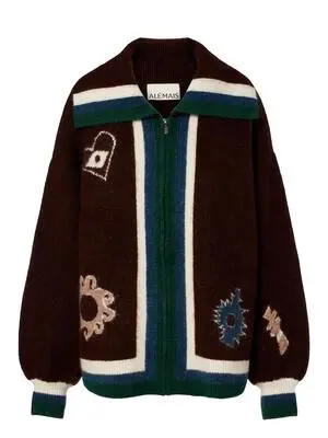 ALEMAIS Alémais Maroc Intarsia Cardigan - Brown