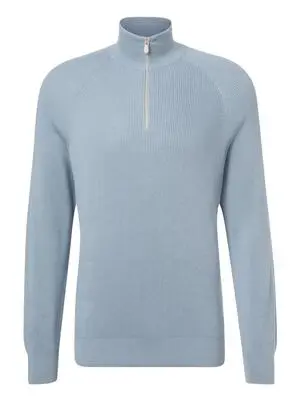 Brunello Cucinelli Ribbed-knit Cotton Sweater - Blue