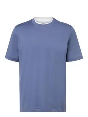 Brunello Cucinelli Cotton Jersey T-shirt - Blue