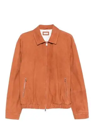 Brunello Cucinelli Leather Outerwear - Orange