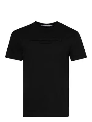 Alexander Wang Distressed Logo Short Sleeve Tee - Black