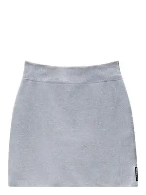 Alexander Wang Mini Skirt With Embossed Logo - Grey