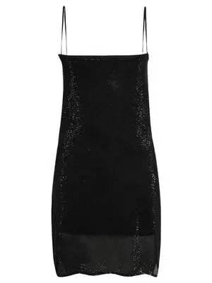 Alexander Wang Mini Slip Dress With Clear Bead Hotfix - Black