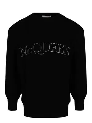 Alexander McQueen Logo Embroidered Sweater - Black