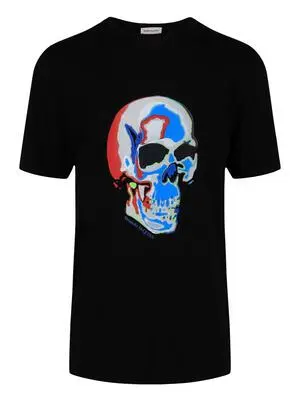 Alexander McQueen Solarized Skull Graphic T-shirt - Black
