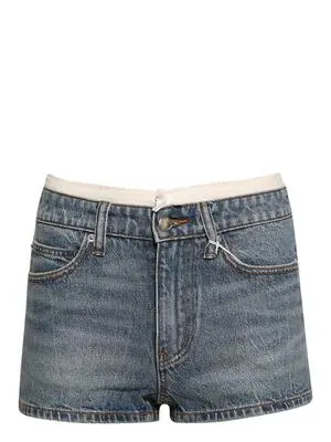 Alexander Wang High-rise Mini Short Pointelle Undie - Blue