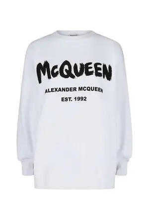 Alexander McQueen Graffiti Logo Sweatshirt - White
