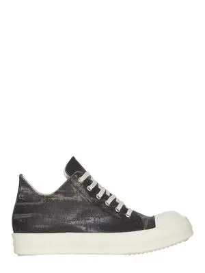 Rick Owens Concordians Washed Foil Sneakers - Black