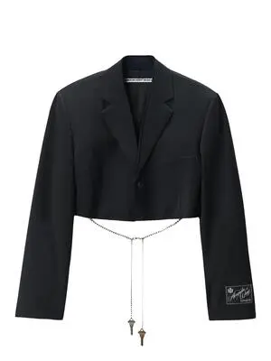 Alexander Wang Cropped Blazer With Chain Detail - Black