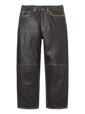 Supreme X True Religion Loose Fit Leather Pant - Black