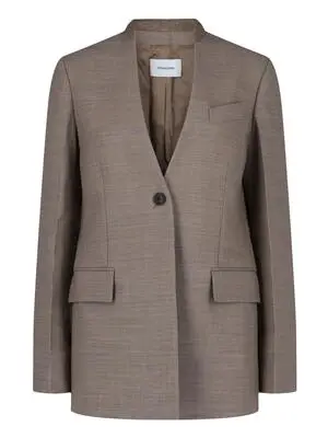 FERRAGAMO Single-breasted Wool Blazer - Cream