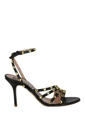 Moschino Stud-embellished Heel Sandals - Black