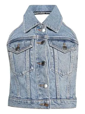 Alexander Wang Stretch Denim Halter Top - Blue