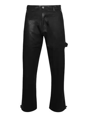 Rhude Oil Stain Reza Double Knee Jeans - Black