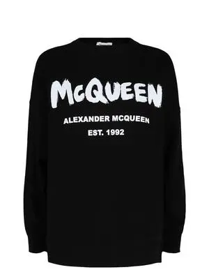 Alexander McQueen Graffiti Logo Sweatshirt - Black