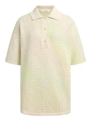 12 STOREEZ Cotton Knit Polo Top - Neutrals