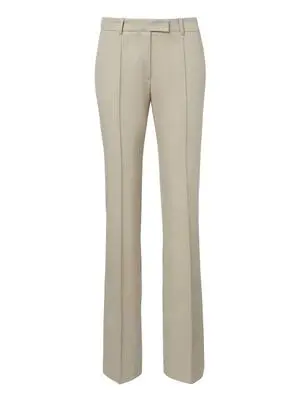 Attico Low-rise Straight Wool Pants - Grey