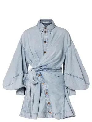 Zimmermann Rebellion Denim Minidress - Blue