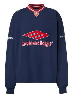 Balenciaga 3b Sports Icon Cotton Jersey T-shirt - Blue