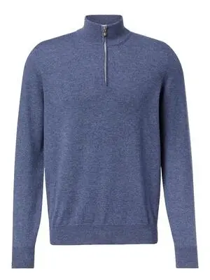 Brunello Cucinelli Cashmere Half-zip Sweater - Blue