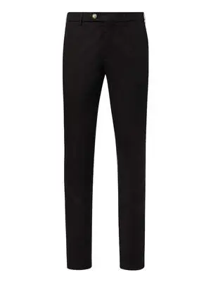 Brunello Cucinelli Cotton-Blend Slim Pants Black