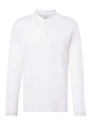 Brunello Cucinelli Cotton And Silk Henley Shirt - White