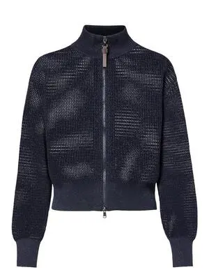 Brunello Cucinelli Cotton-blend Cardigan - Blue