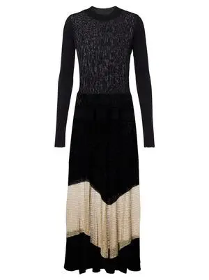 Ulla Johnson Roanne Knitted Lame Maxi Dress - Black