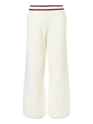 THE COUTURE CLUB Contrast-stripe Straight-leg Knitted Jogging Bottoms - Offwhite