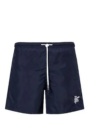 Vilebrequin Embroidered-Logo Swim Shorts Marine / Blanc