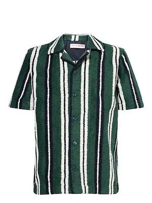 Orlebar Brown Griffith Striped Cotton-towelling Shirt - Tarragon Stripe