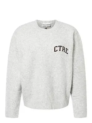 THE COUTURE CLUB Logo-embroidered Knitted Jumper - Greymarl