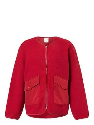 Varley Marina Collarless Fleece Jacket - Red Dahlia
