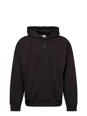 GYMSHARK Power Relaxed-fit Cotton-blend Hoodie - Black/asphalt Grey