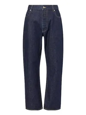 Bottega Veneta Contrast Topstitch Wide-leg Denim Jeans - Indigo