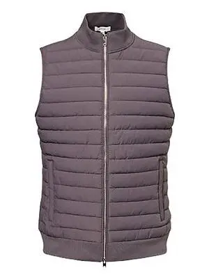 ARNE Hybrid Quilted Stretch-woven Gilet - Grey