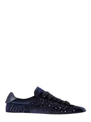 Kurt Geiger Albion Retro Velvet Trainers - Navy