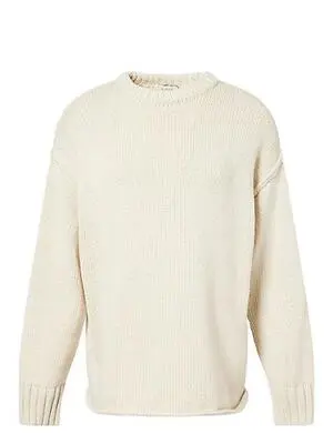 Dissh Longline Cotton And Merino Wool-blend Knitted Jumper - Plaster