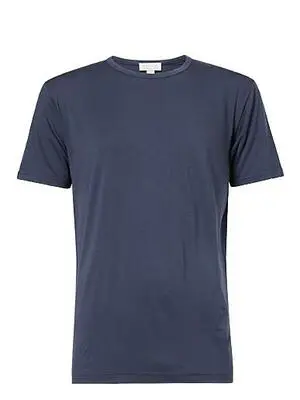 Sunspel Regular-fit Crewneck Stretch-jersey T-shirt - Navy