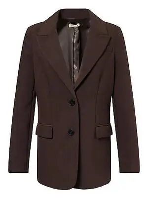 Dissh Elle Notched-lapel Woven Blazer - Dark Chocolate