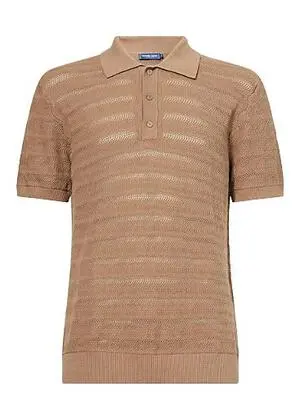 Frescobol Carioca Vidal Short-sleeve Mesh Polo Top - Khaki