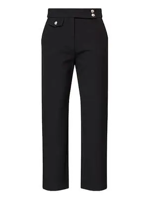 Veronica Beard Renzo Tapered Woven Trousers - Black