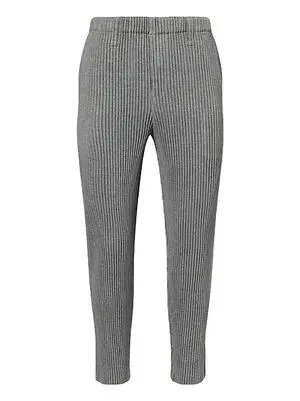 Issey Miyake Pleated Knitted Trousers - Gray