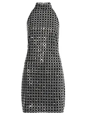 ROTATE BY BIRGER CHRISTENSEN Beaded Halterneck Mini Dress - Black